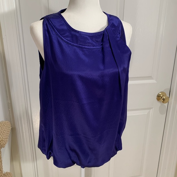 Magaschoni | Tops | Silk Top Magaschoni A Purpley Cobolt Blue | Poshmark